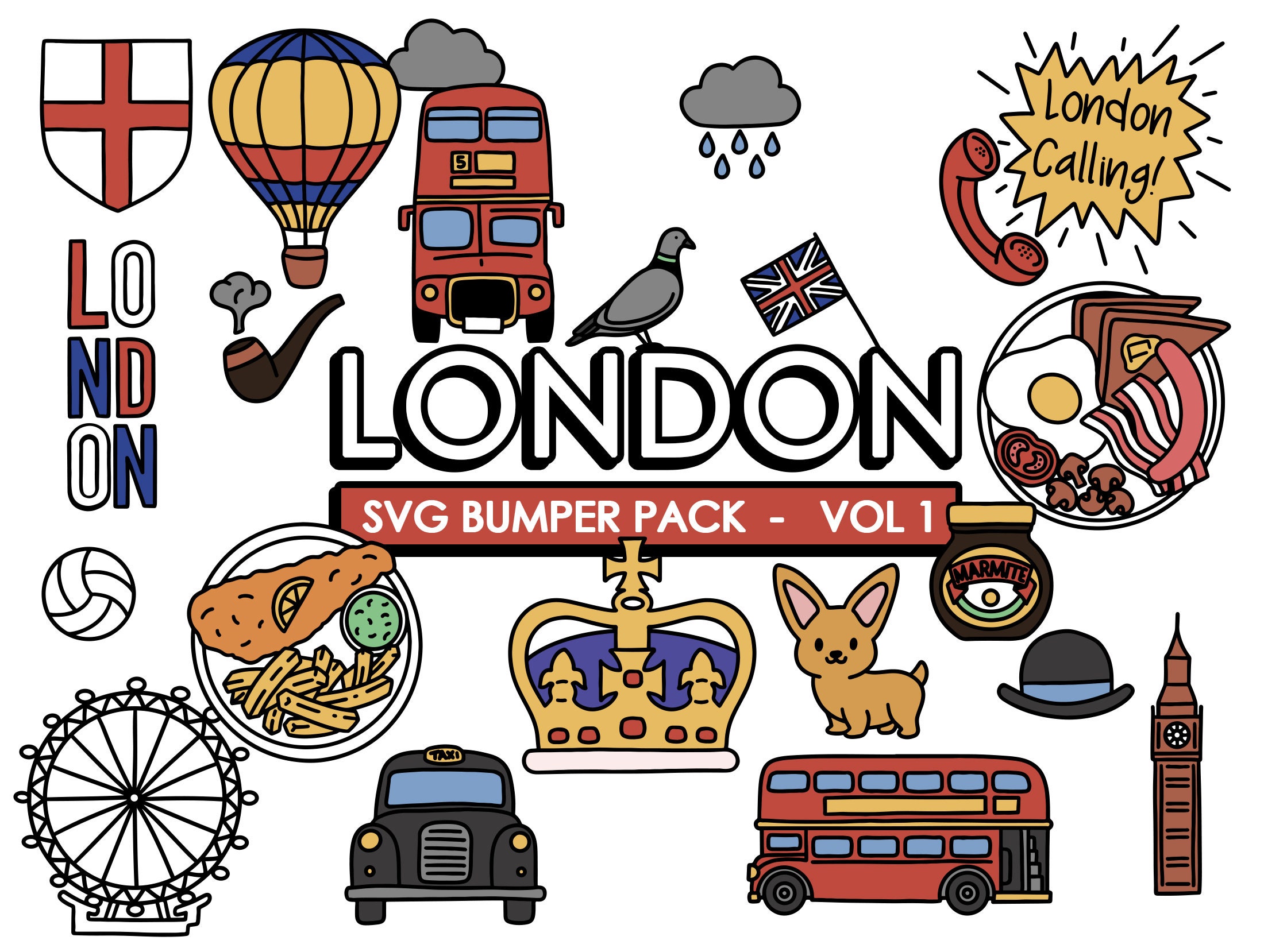 London SVG Set. London England UK Vol 1 SVG. Cricut Cut Files - Etsy ...