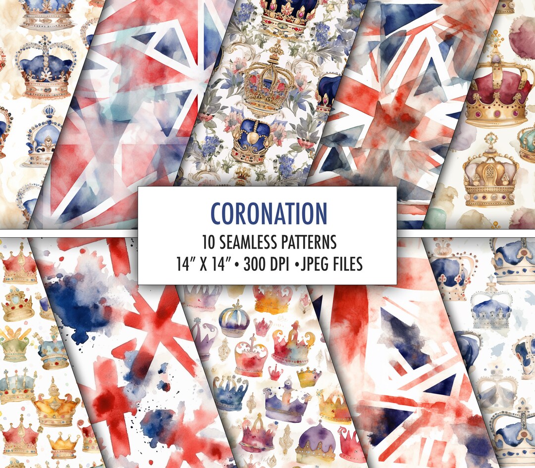 Coronation Digital Paper Set a Set of 10 High-quality - Etsy