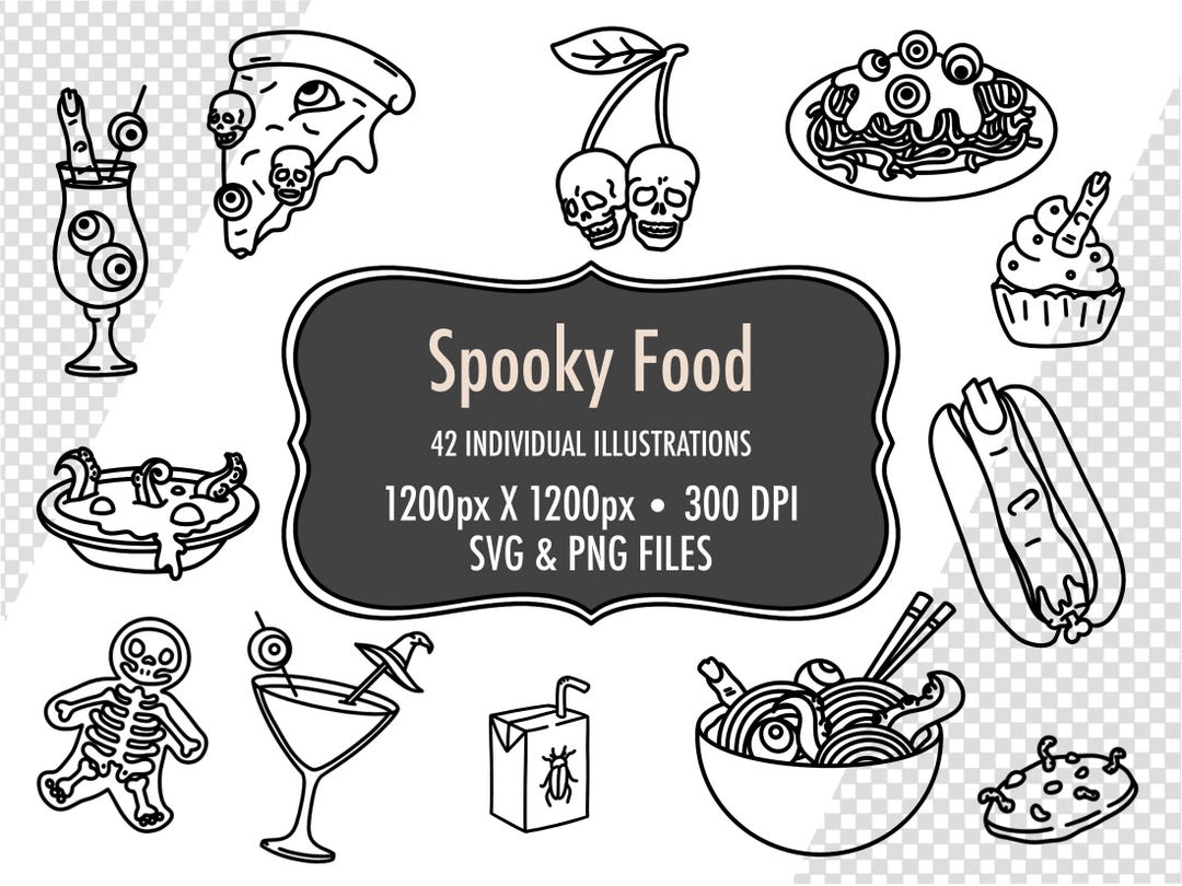 Spooky Food PNG and SVG Hand-drawn Illustrations – Perfect for Your ...
