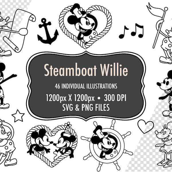 Steamboat Willie Svg - Etsy