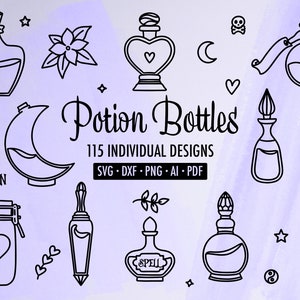 Potion Bottles Images - 115 Designs, Magic SVG, Commercial Free, Bottle ...