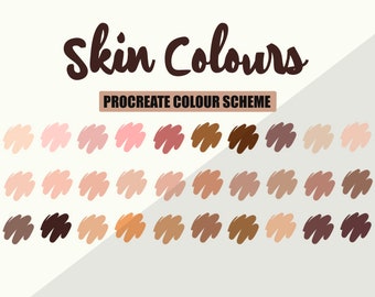 Skin Tones Procreate Color Palette / Light to Dark Skin Shade Swatches ...