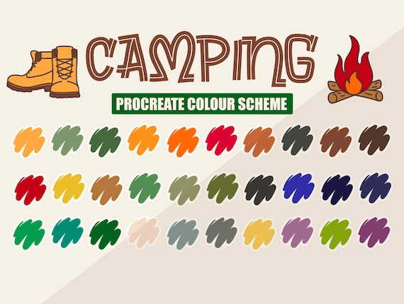 Camping Color Scheme Palette for Procreate Outdoors Nature | Etsy
