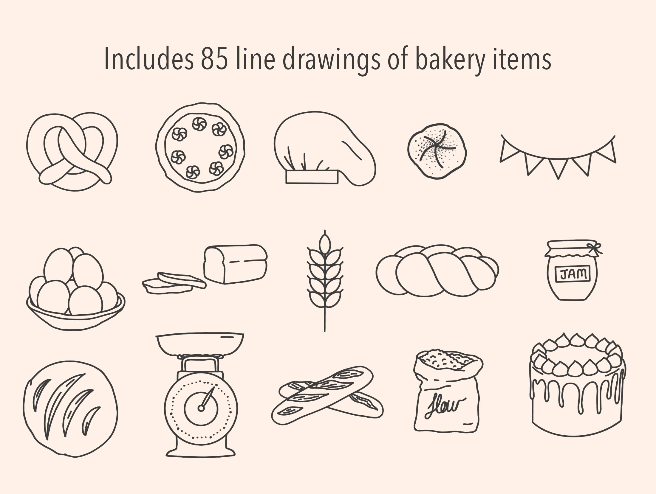 85 Bakery Stamps for Procreate Bake off Stamps Free - Etsy