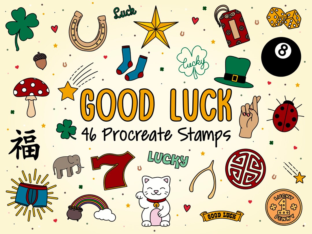 Luck Stamps for Procreate: 46 Lucky Charm Brushes (digital Download) - Etsy