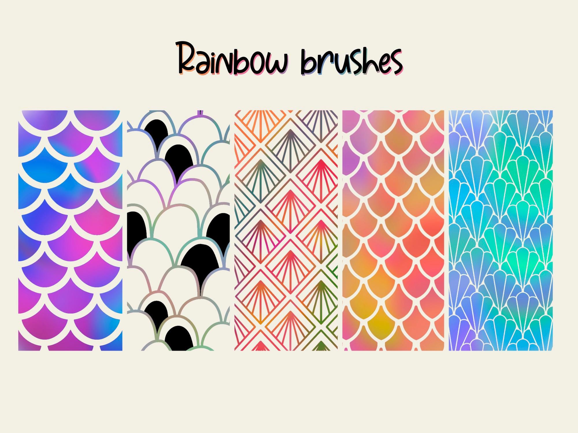 Scallops and Scales Procreate Brushes – 90+ Pattern Brushes, Mid ...