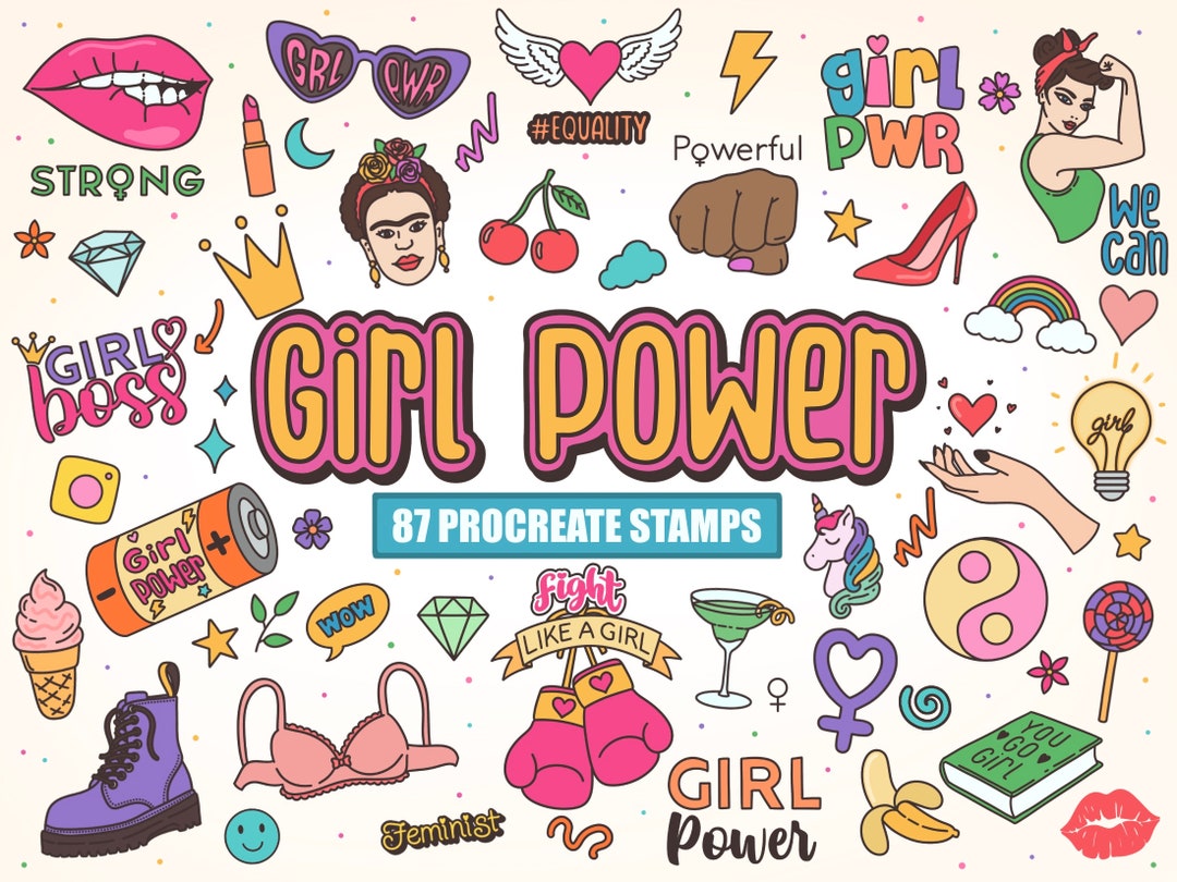 Girl Power Procreate Stamps: 87 Feminist Stickers (digital Download) - Etsy
