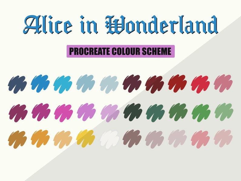 Alice in Wonderland Procreate Stamps: 75 Brush Set (digital Download ...