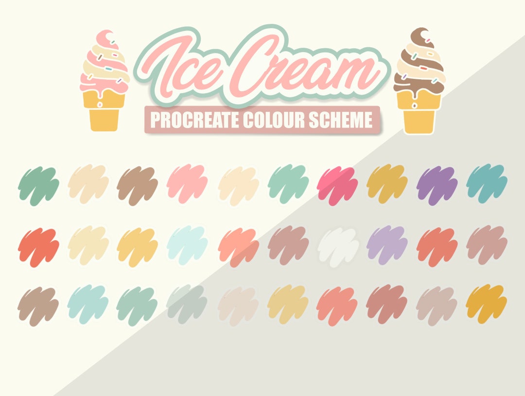 Ice Cream Color Scheme Palette for Procreate - Etsy