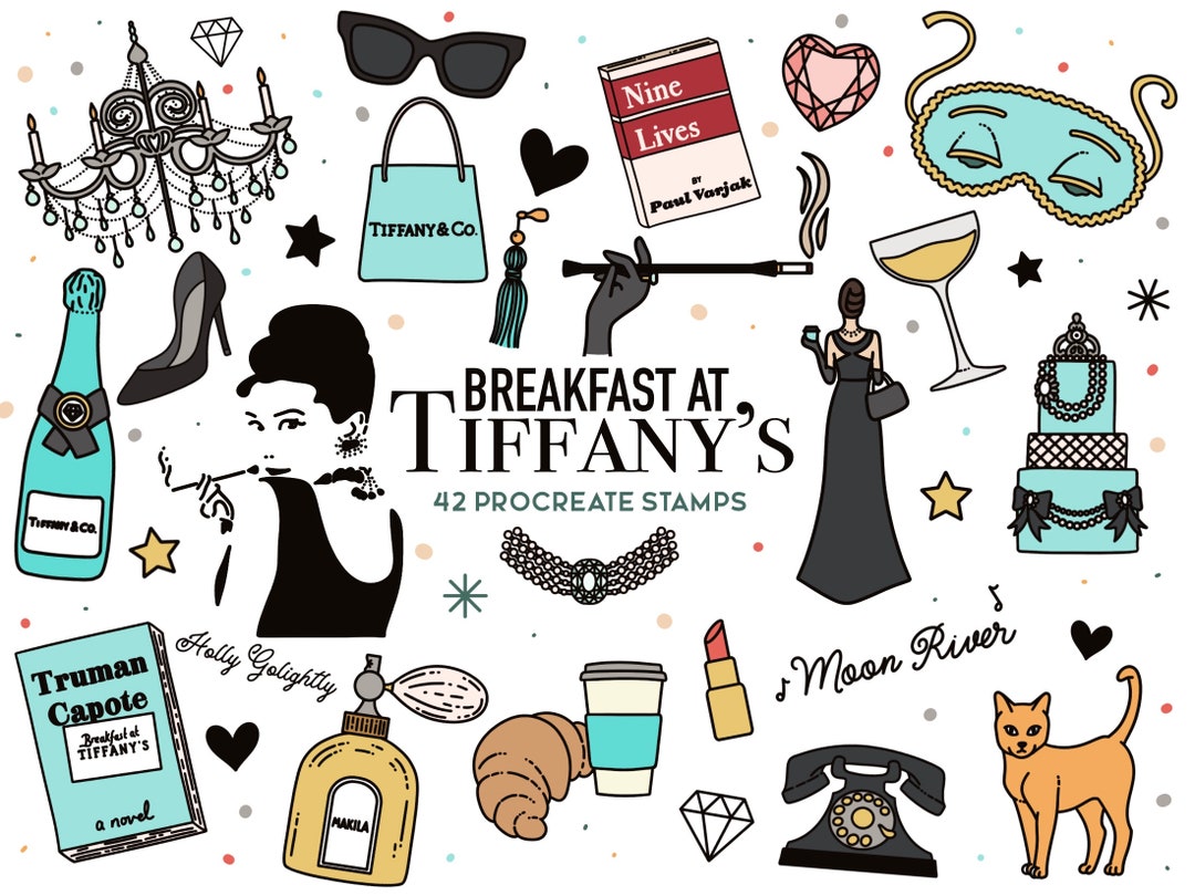 Procreate Stamps Breakfast at Tiffany's, Audrey Hepburn, Holly ...