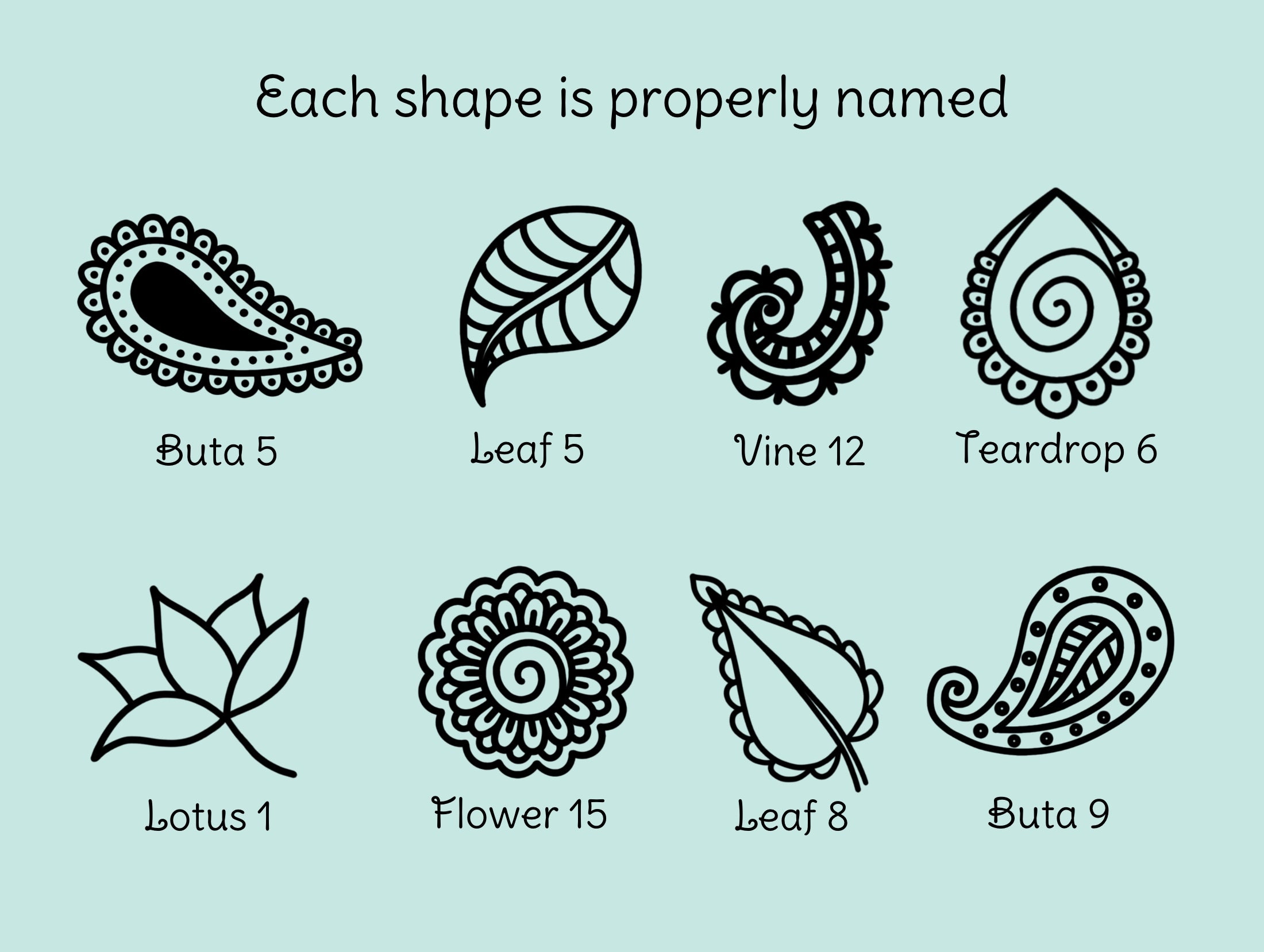 103 Henna & Mehndi Stamps for Procreate Hand Drawn Paisley | Etsy