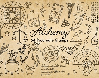 Dragons and Mystic Symbols Printable Alchemy Collage Sheet - Etsy