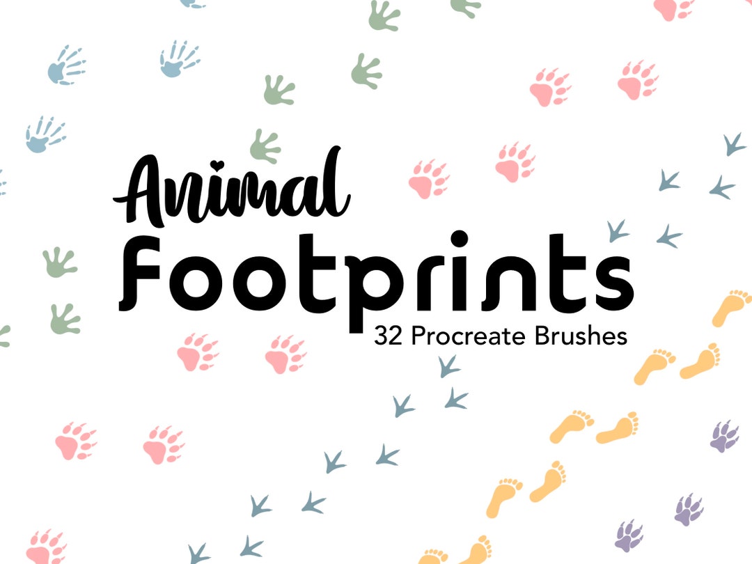 Animal Footprint Procreate Brush Set 32 Unique Paw Prints Create ...
