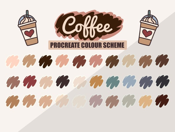 Coffee Color Scheme Palette for Procreate | Etsy