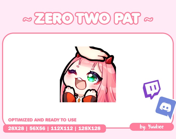 Zero Two Pat Emote for Twitch and Discord - Etsy