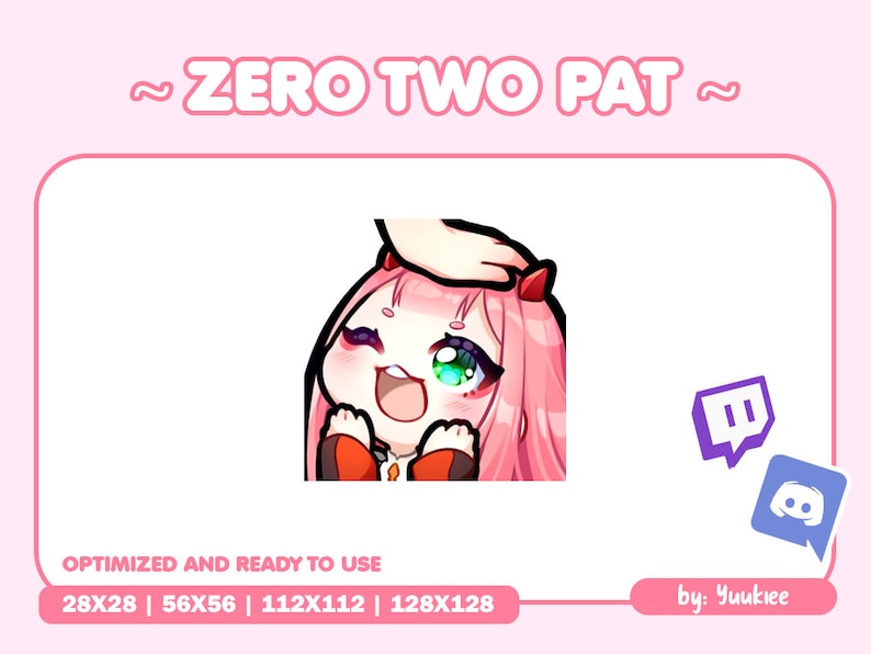 Zero Two Pat Emote for Twitch and Discord - Etsy
