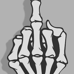Skeleton Bone Middle Finger Wall Decoration - Etsy