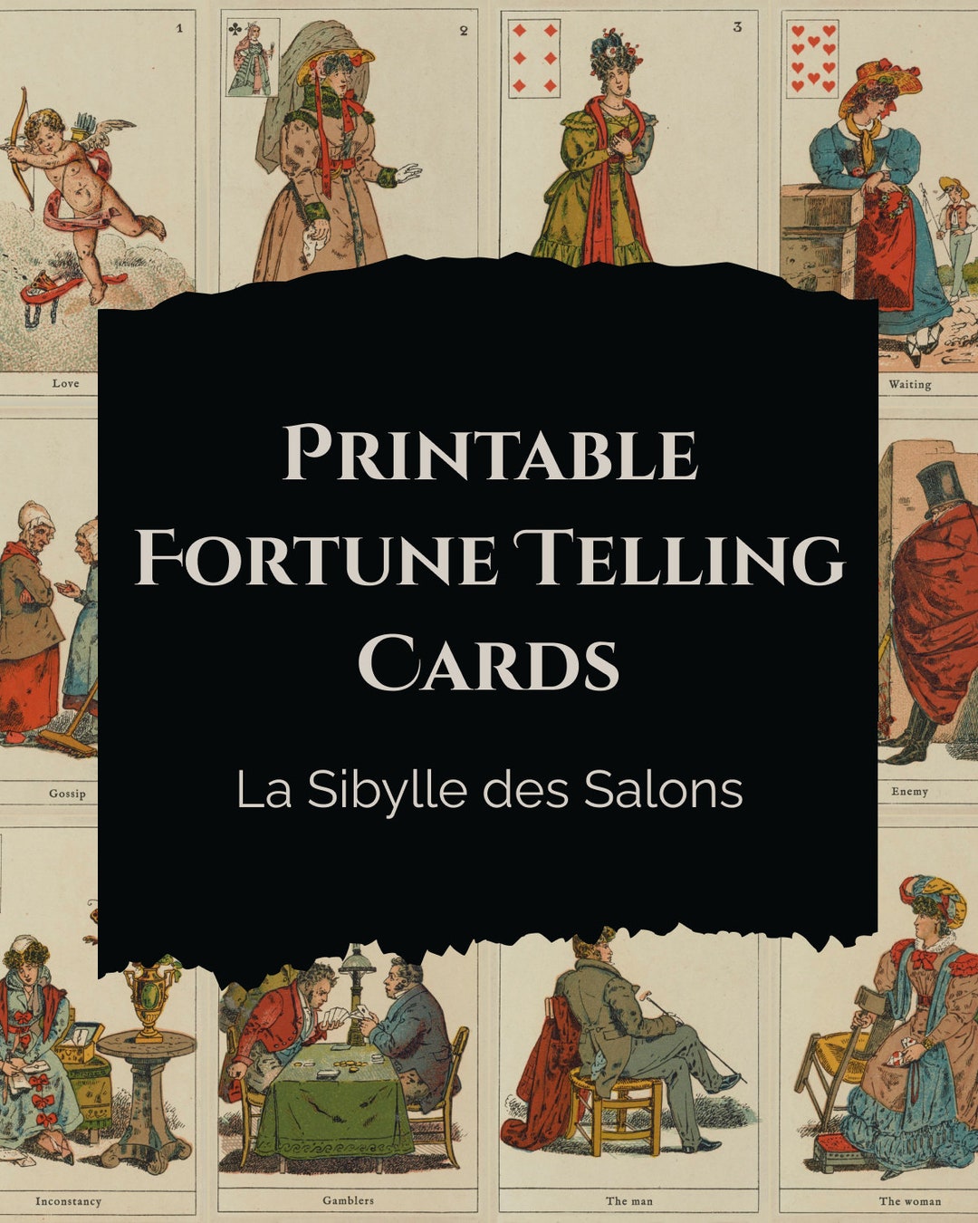 Vintage Oracle Card Deck Printable - La Sibylle Fortune Telling Cards ...