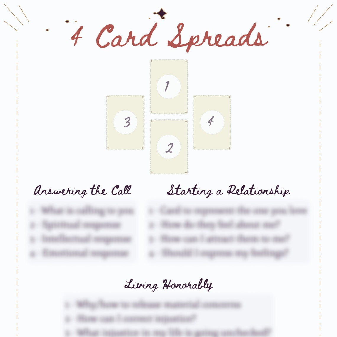 23 Printable Tarot Spreads for Beginners: Instant Download Tarot Card ...