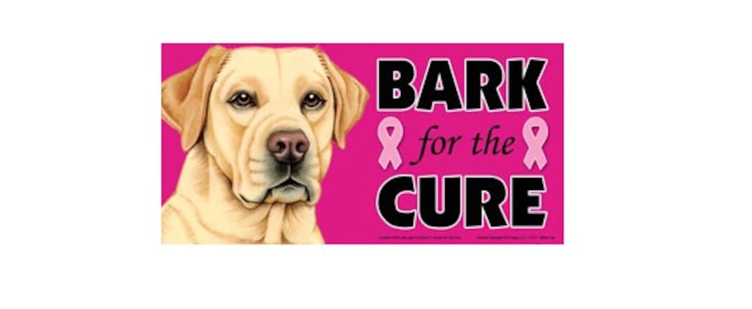 Yellow Lab Bark for the Cure Breast Cancer Cute Dog Magnet Car Fridge ...