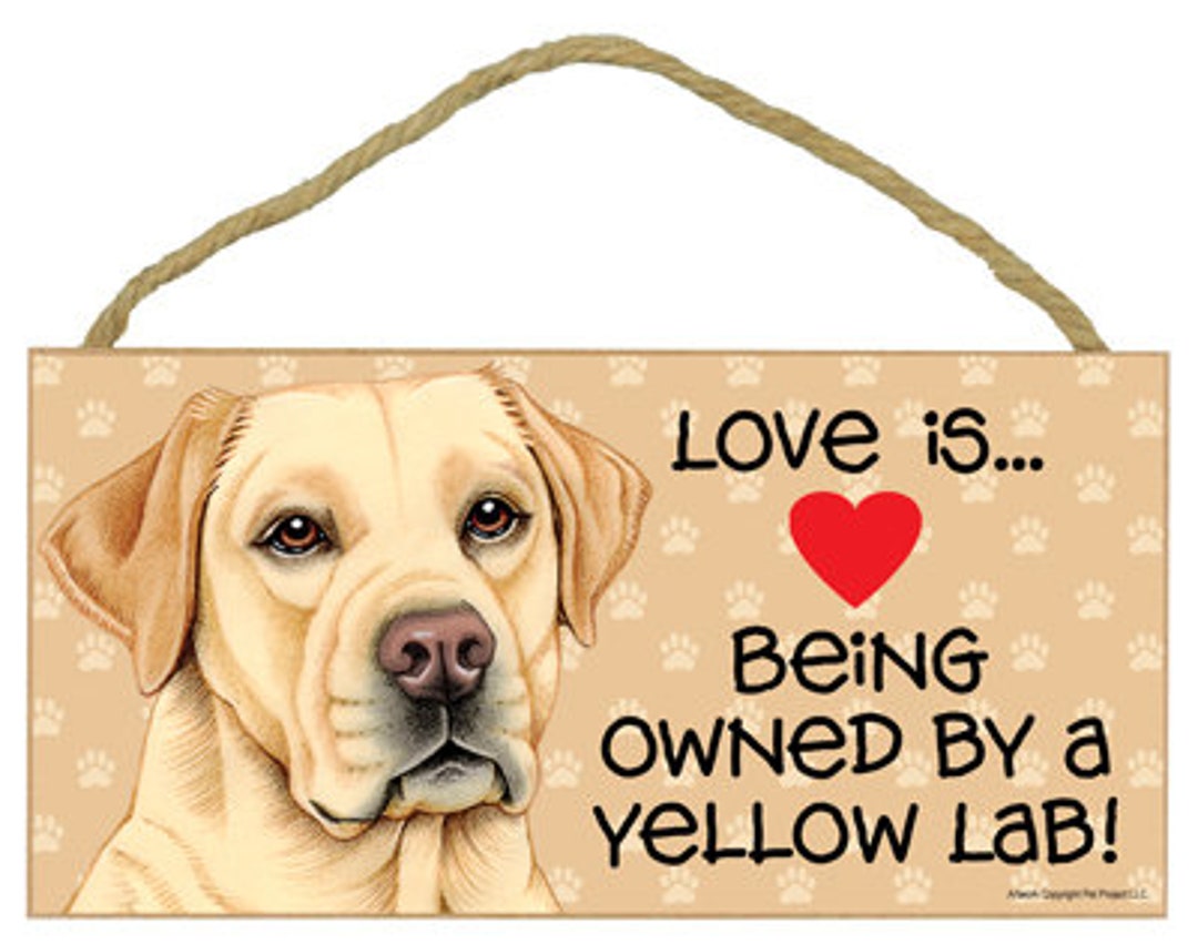 Love Is... Being Owned by a Yellow Lab (labrador) Cute Pawprints Heart ...