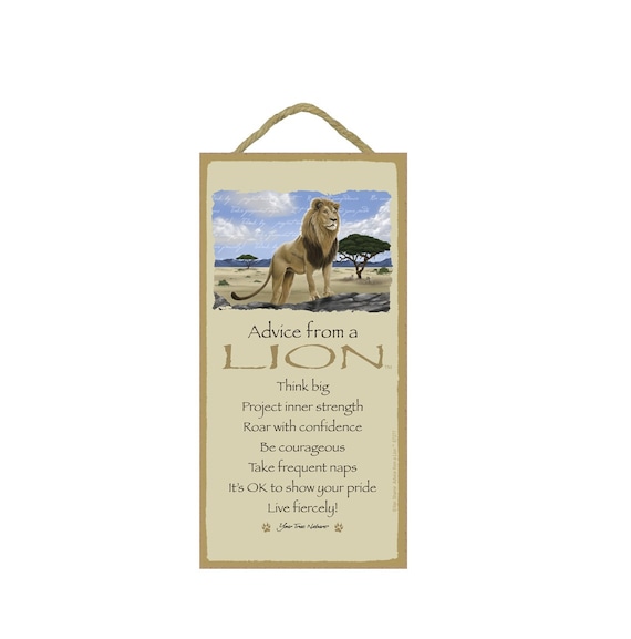 Advice From a Lion Think Big Roar With Confidence Be | Etsy