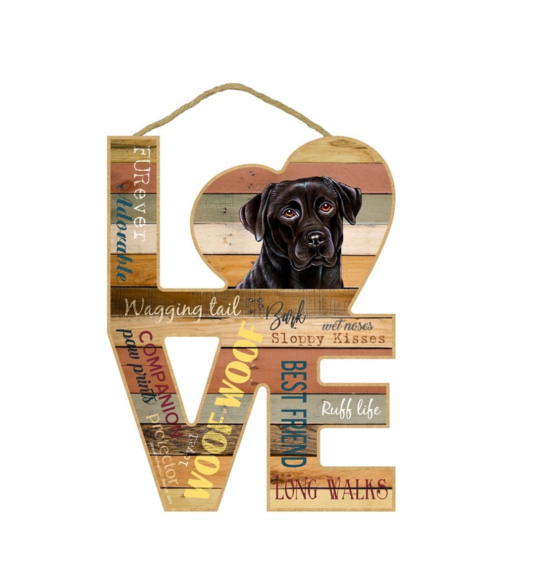 Labrador Retriever Black Lab Love Word Art Wood Cut Out Cute Sayings ...