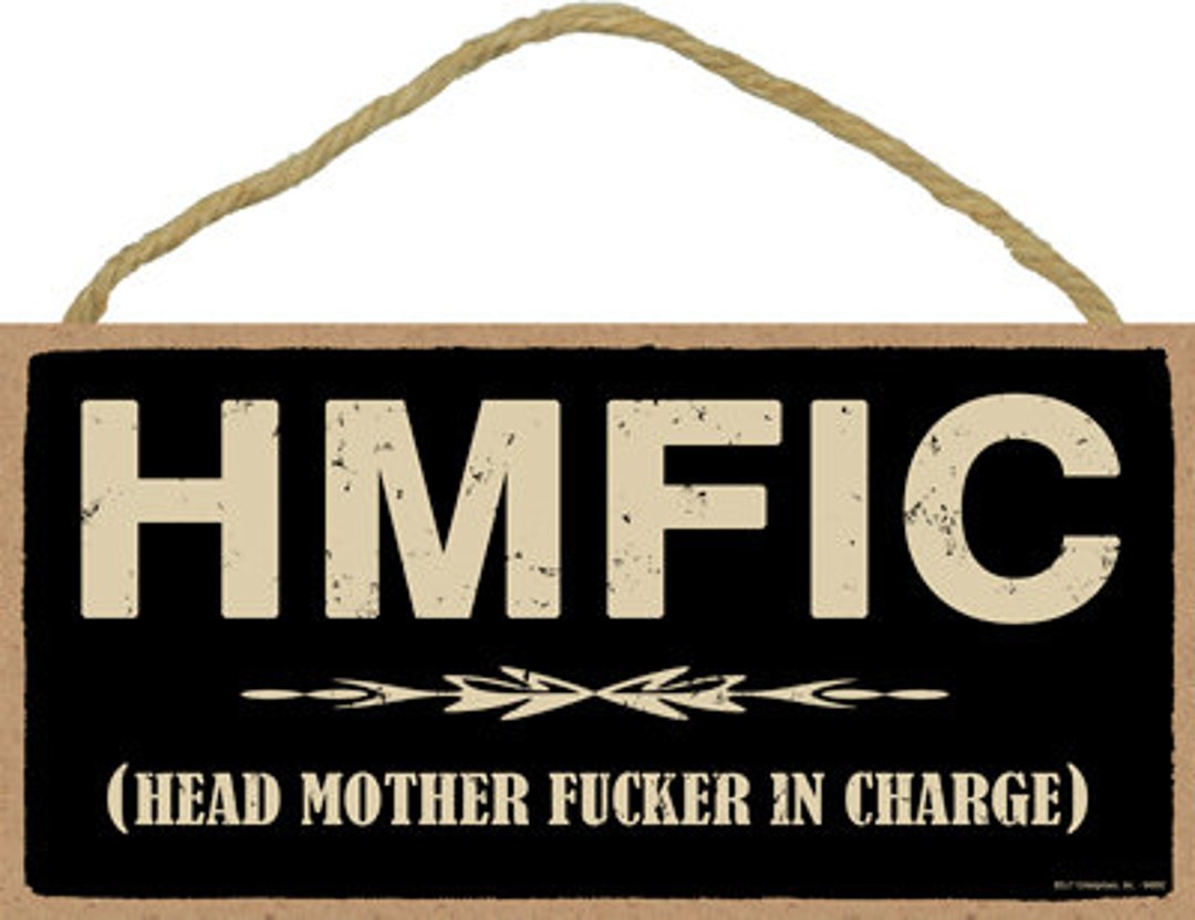 HMFIC Head Mother in Charge Boss Owner Promotion Gift Wood Nice Rustic ...