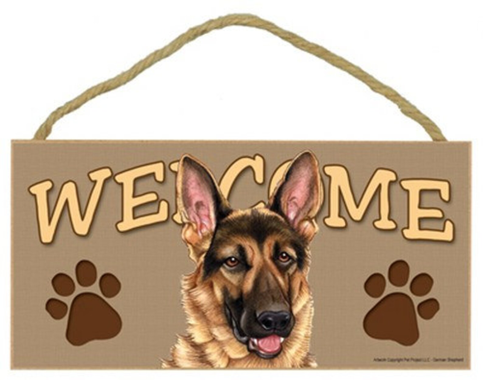 German Shepherd Welcome Hanging Dog Sign Cute With Paw Prints | Etsy