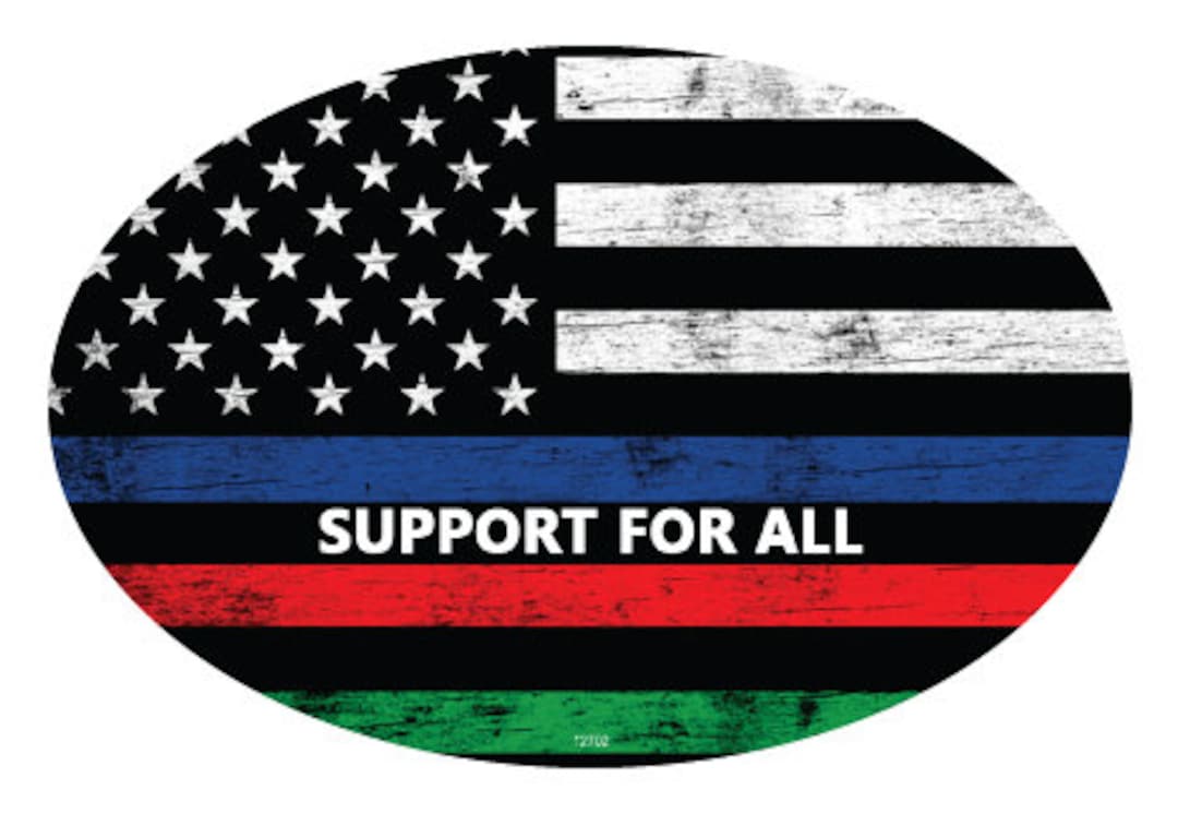 Support for All USA Flag Thin Blue Line Police Fire Military Magnet ...