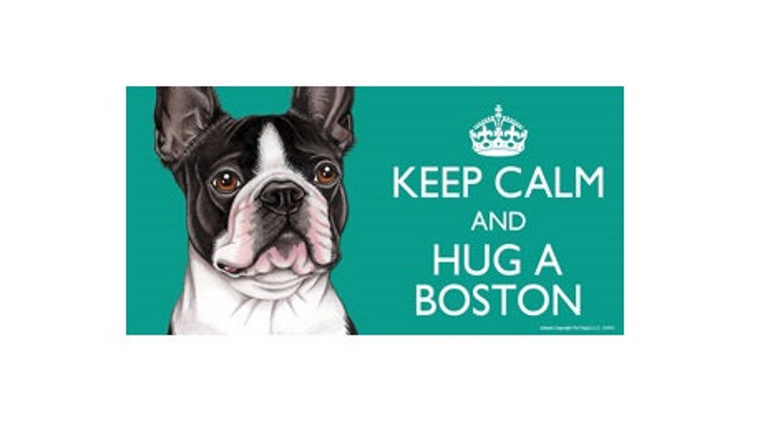 Keep Calm and Hug A Boston (terrier) Vibrant Dog Magnet Car Fridge Any ...