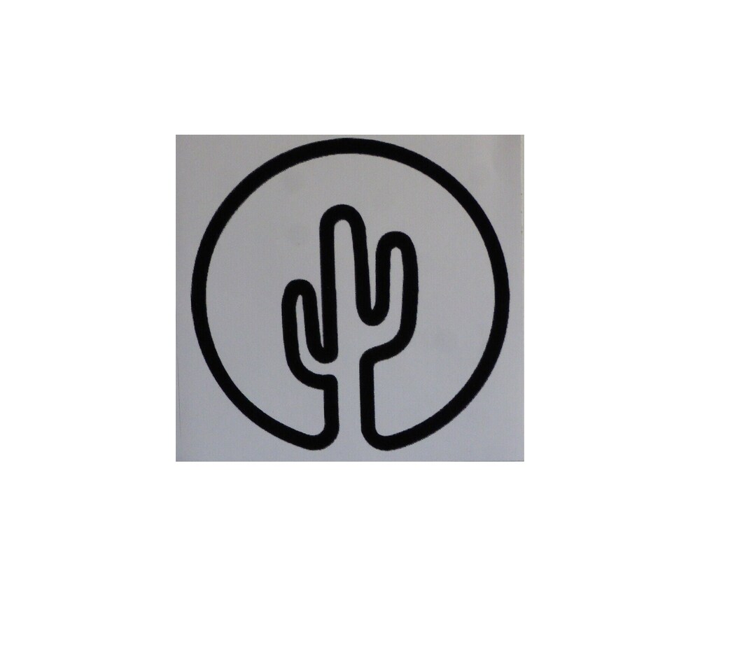 Saguaro Cactus Black and White Window Water Bottle Car Bumper Sticker ...