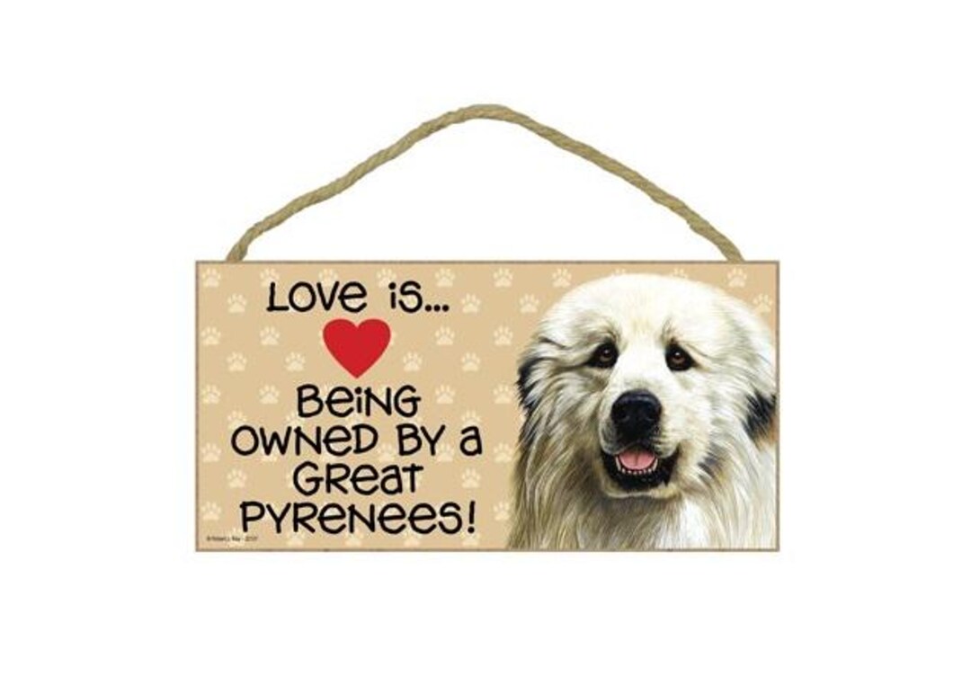 Love Is... Being Owned by a Great Pyrenees With Cute Paw Prints Heart ...