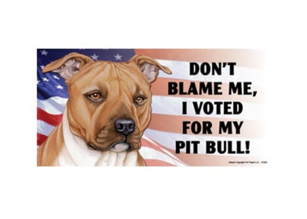 Don't Blame Me I Voted for My Pit Bull! Funny Dog Magnet Car Fridge Any ...