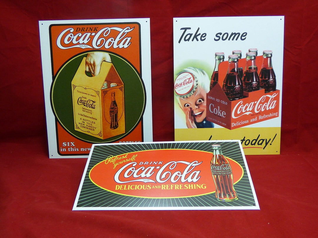 Coke Coca Cola Soda Unique Retro Vintage Look Collectors Metal Sign 3 ...