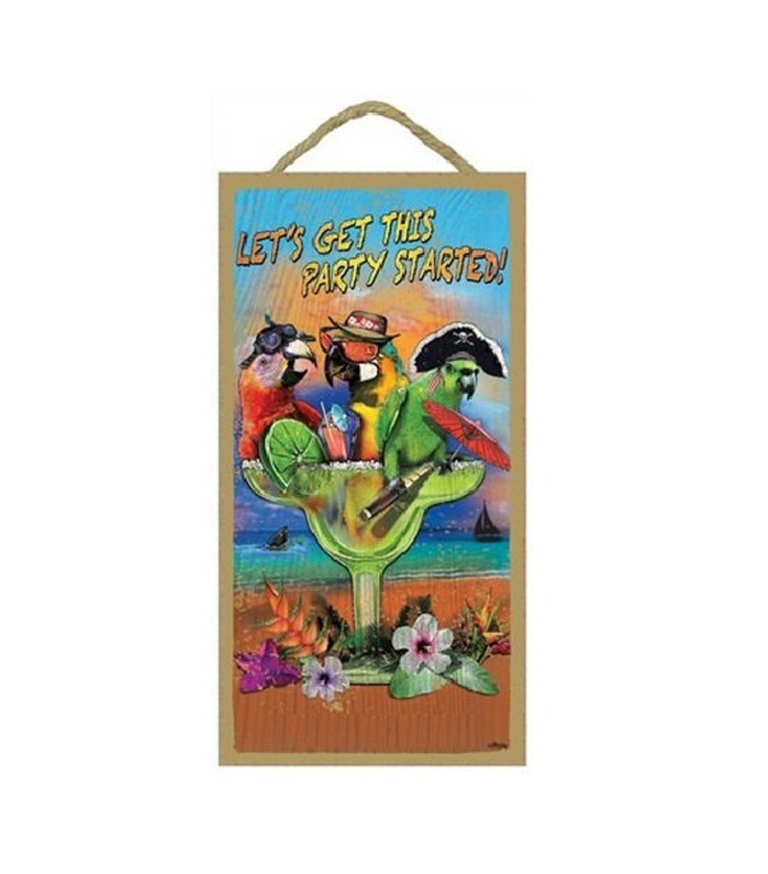 Let's Get This Party Started! With Parrots & Margarita Bar Beach Ocean ...