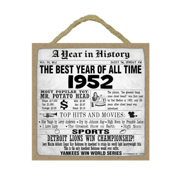 1952 Birthday - Etsy