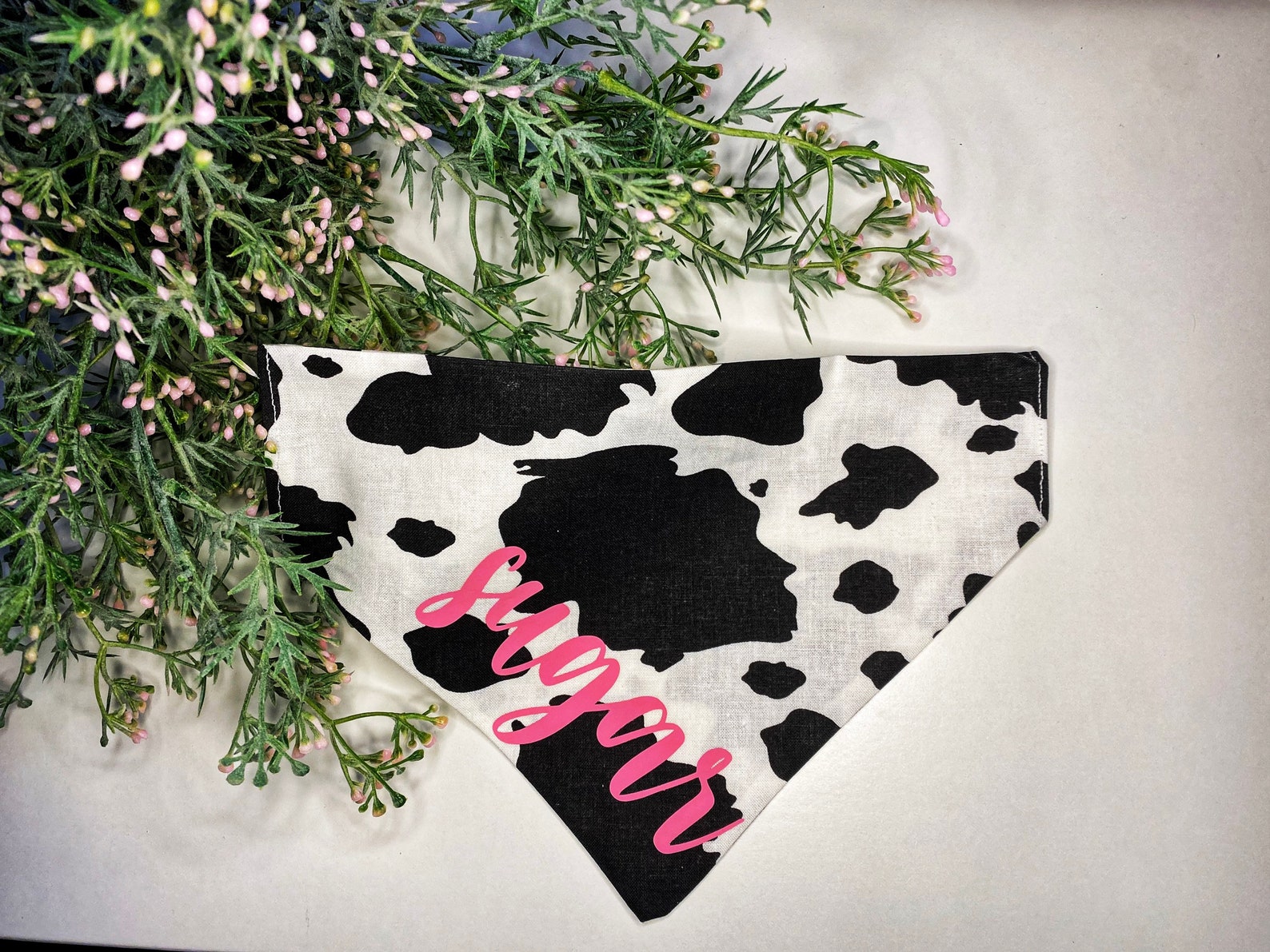 Personalized Cow Print Bandana - Etsy