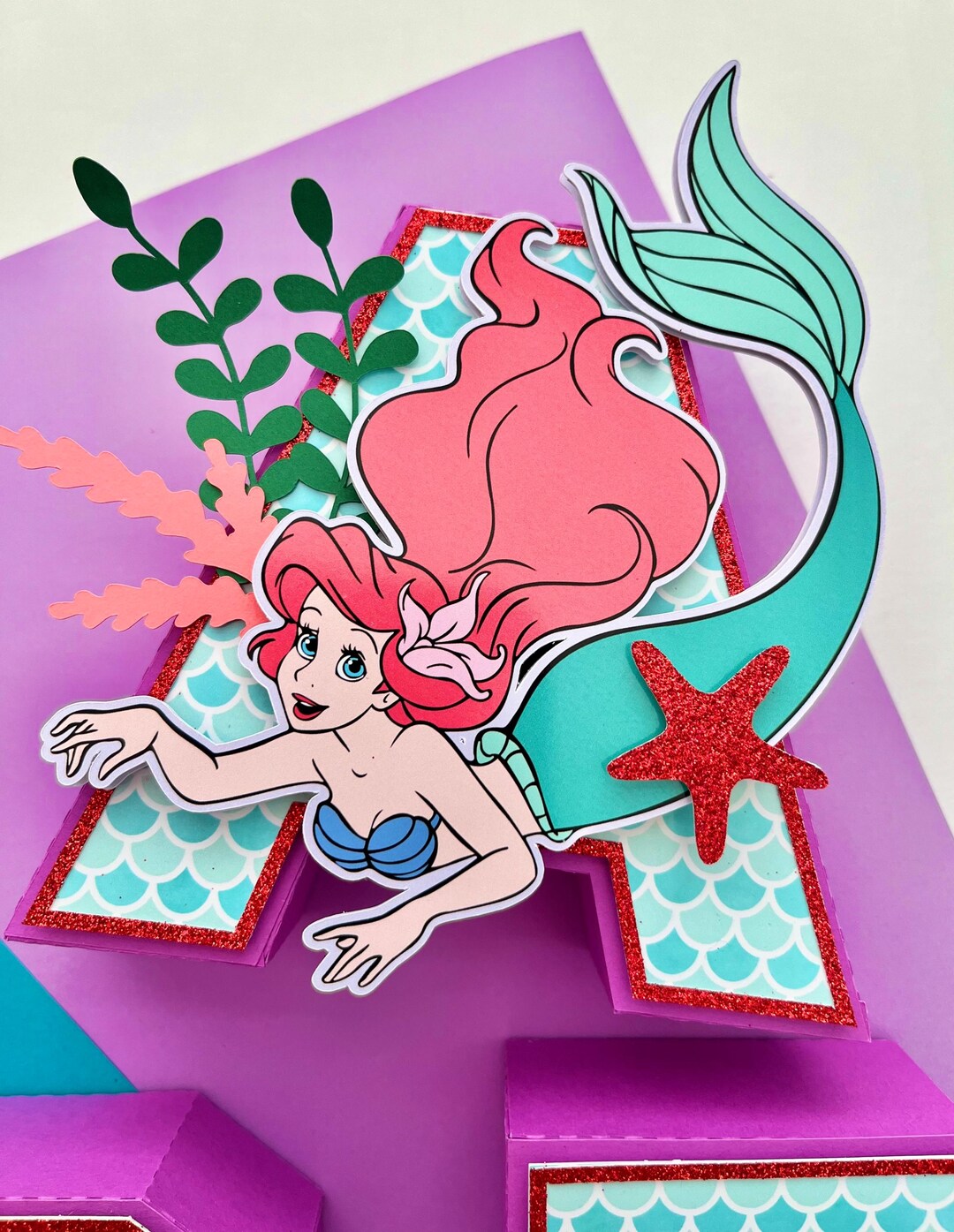 Mermaid 3D Letters - Under the Sea 3D Letters - Ariel 3D Letters - Etsy