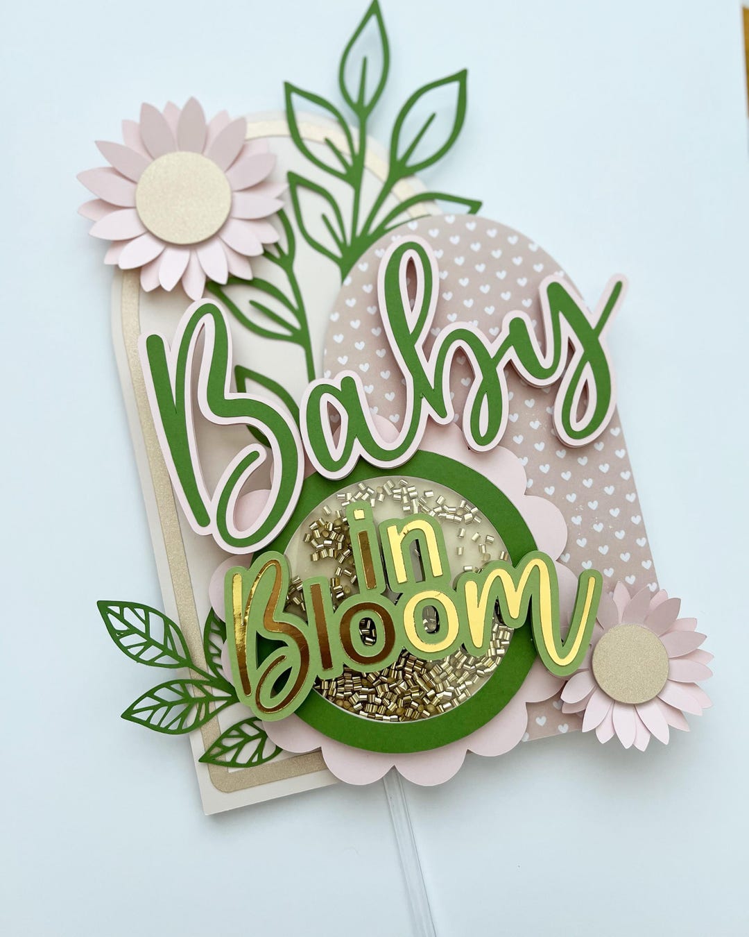 Baby in Bloom Cake Topper - Baby Shower Cake Topper - Gender Reveal ...