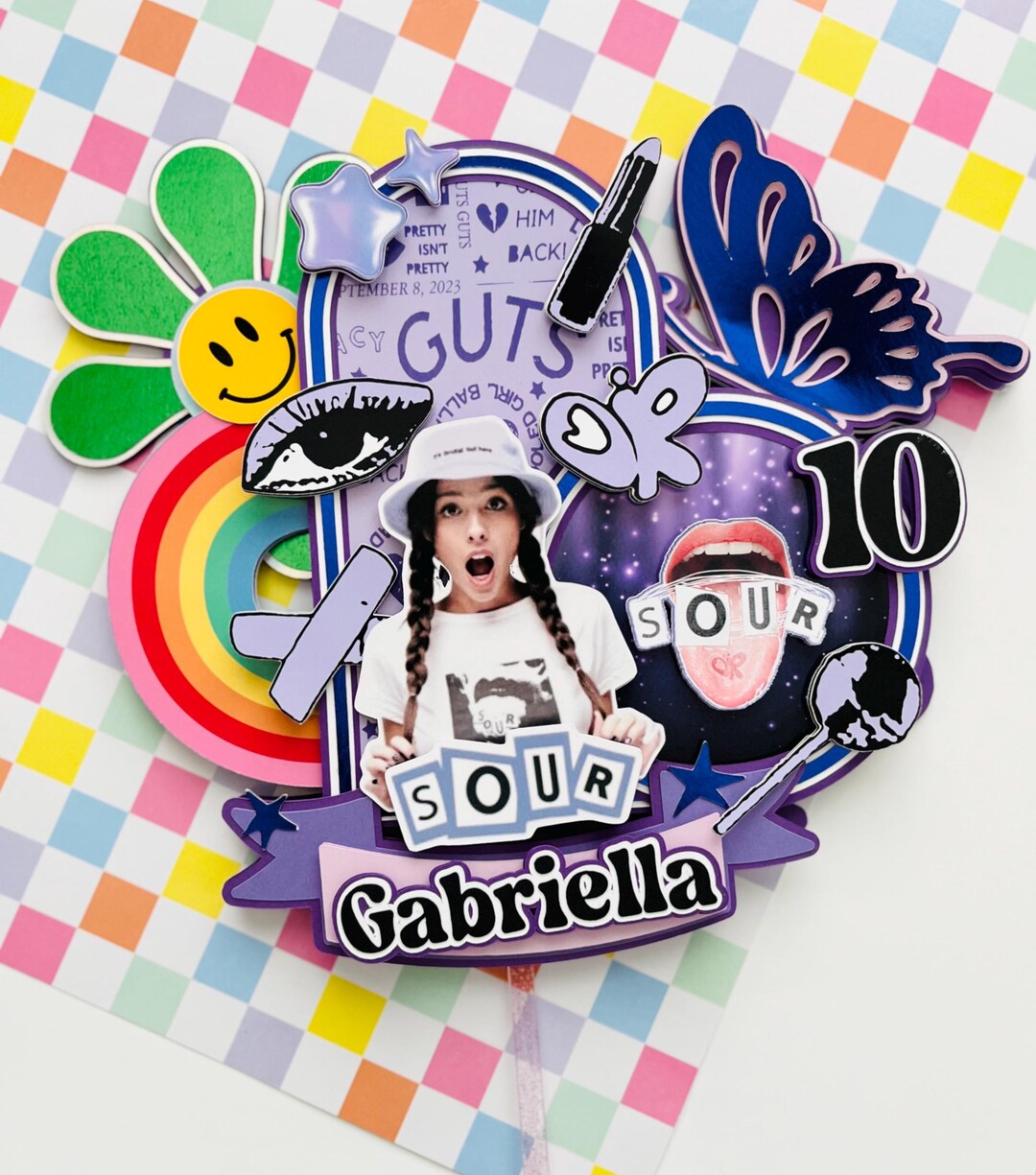 Olivia R Cake Topper - Guts Birthday Decor - Sour Birthday Decor - OR ...