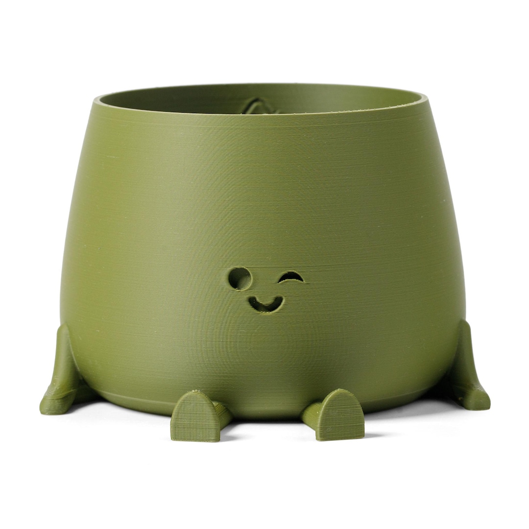 3D Printed Happy Face Planter, Eco-friendly Bio-based Material, Cute ...