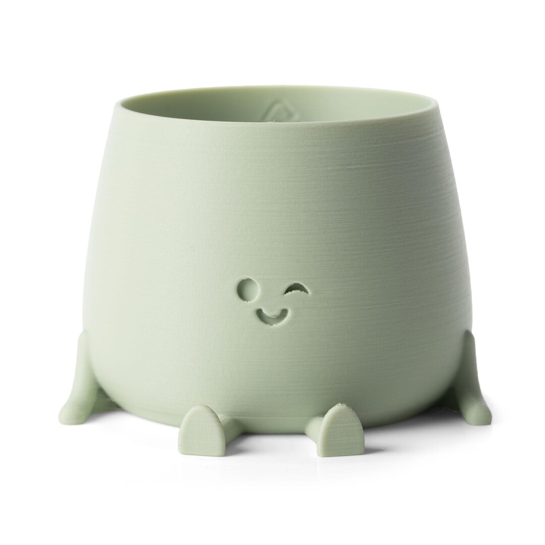 3D Printed Happy Face Plant Pot, Eco-friendly Bio-based Planter - Etsy