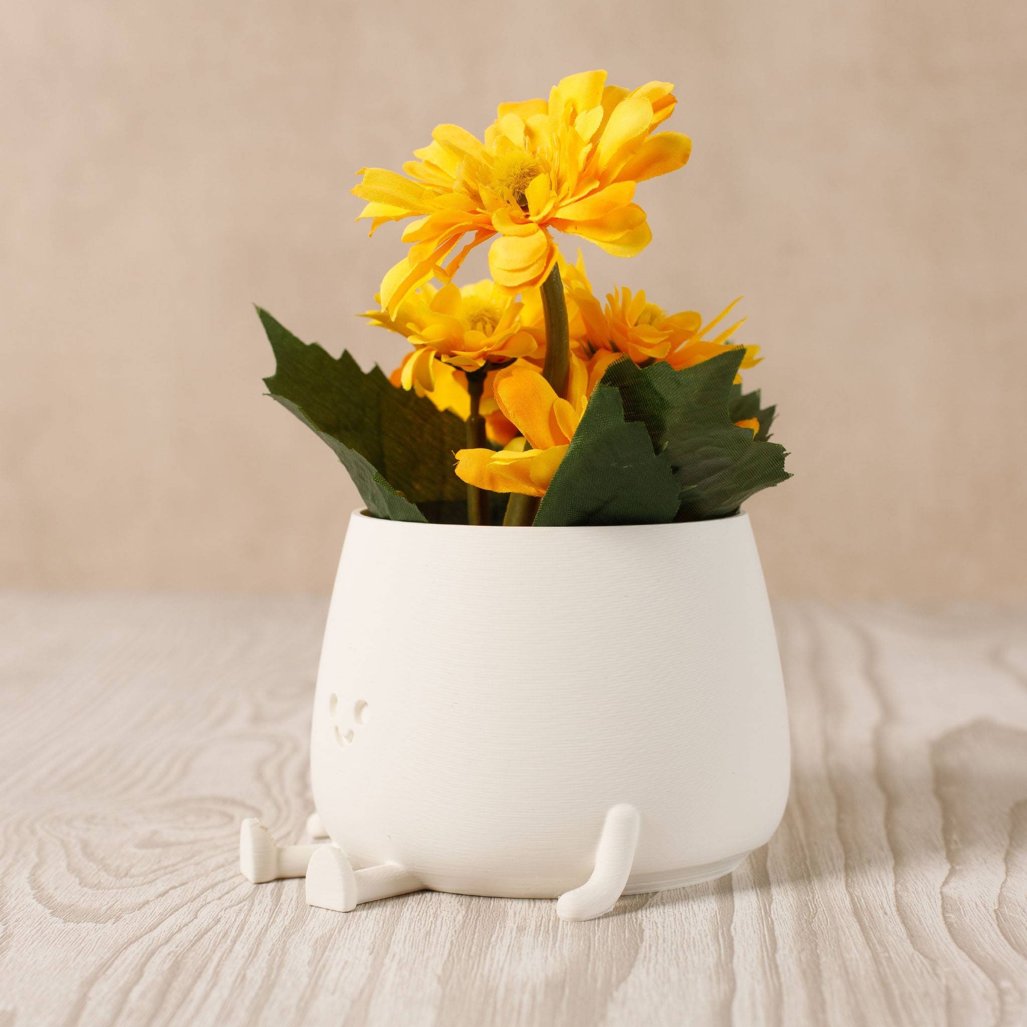 3D Printed Happy Face Planter Eco-friendly Bio-based - Etsy