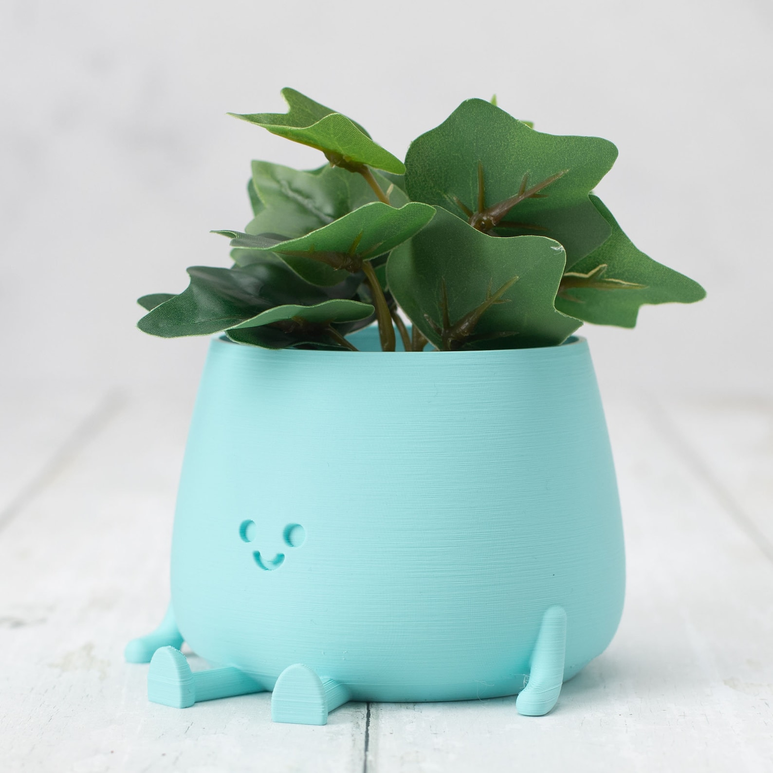 3D Printed Happy Face Planter Eco-friendly Bio-based - Etsy