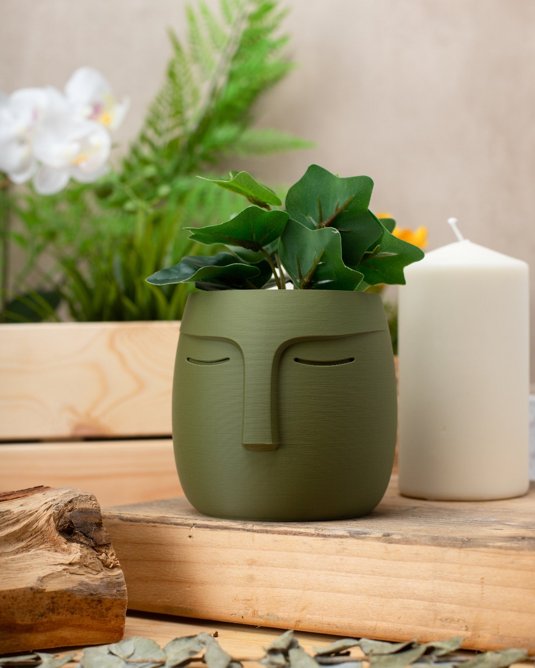 3D Printed Nordic Face Planter, Eco-friendly PLA Succulent Pot - Etsy
