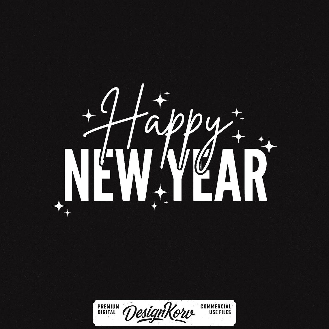 Happy New Year Svg Modern Calligraphy NYE Png, Festive Party Png ...