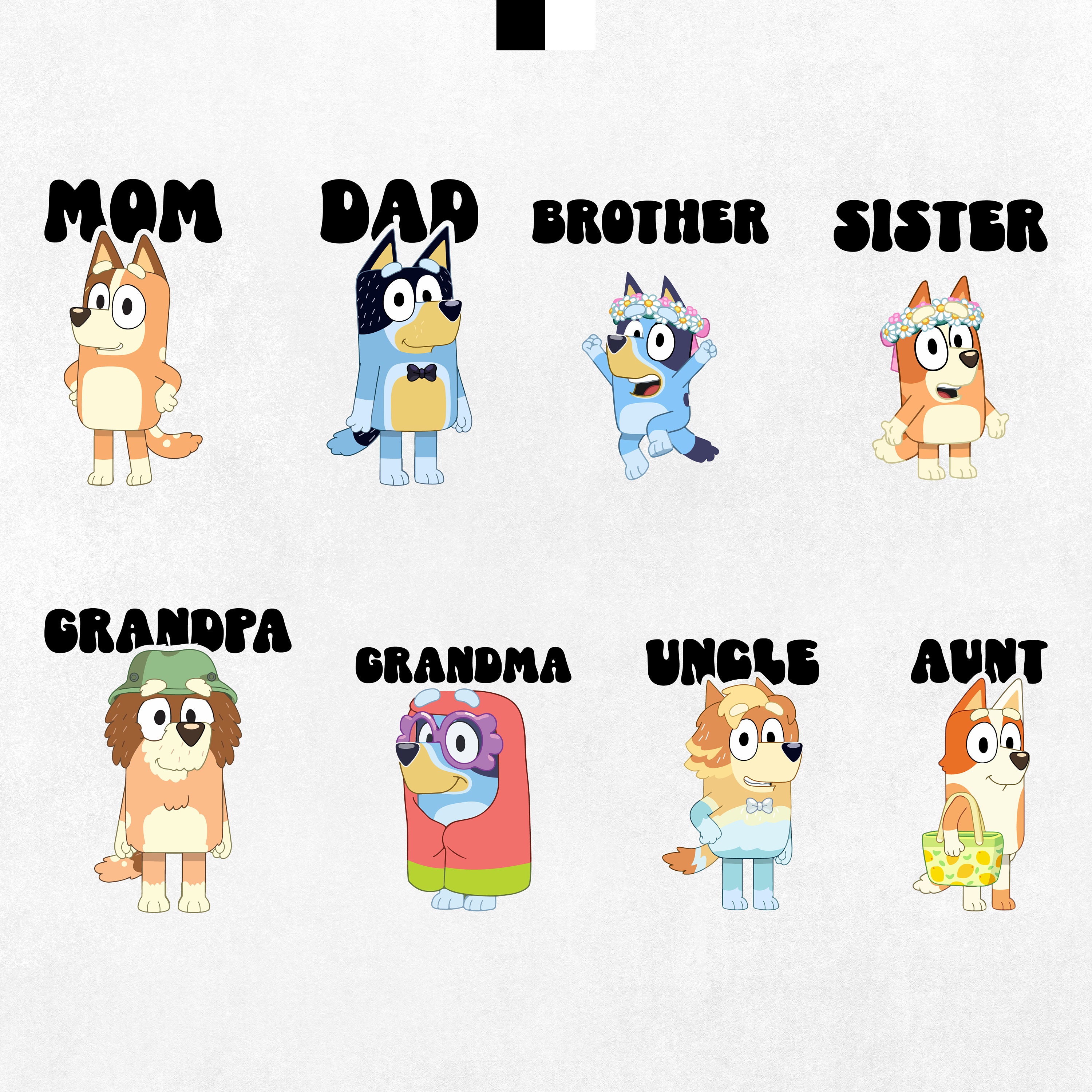 Bluey Characters Bluey Cartoon Svg Png Bingo Bluey Dad Svg Png Mothers ...