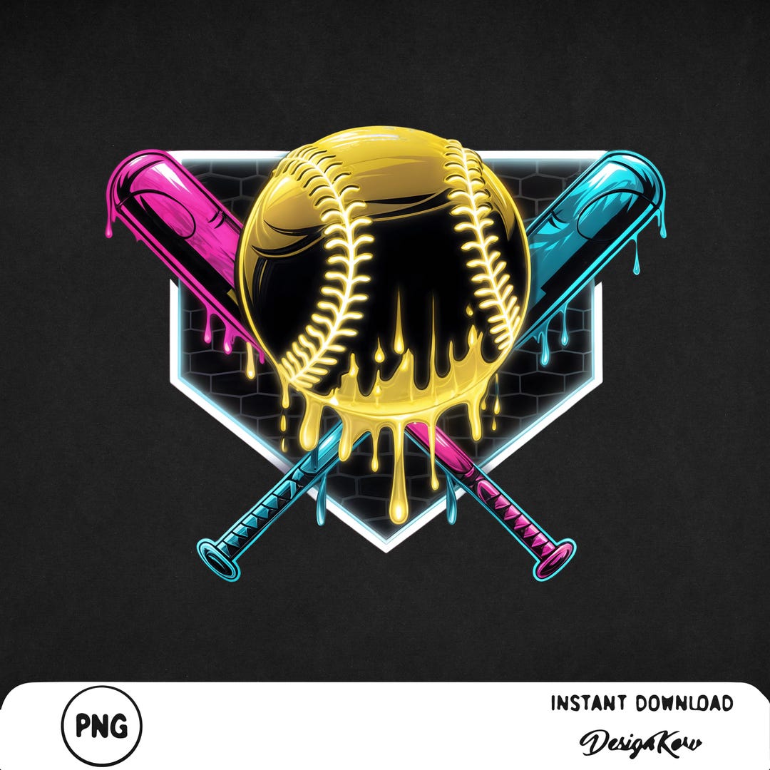 Baseball Drip for Boys Ice Cream Drip Youth Boys Baseball Old School ...