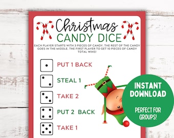 Christmas Candy Dice Game Christmas Games for Kids Christmas Classroom ...